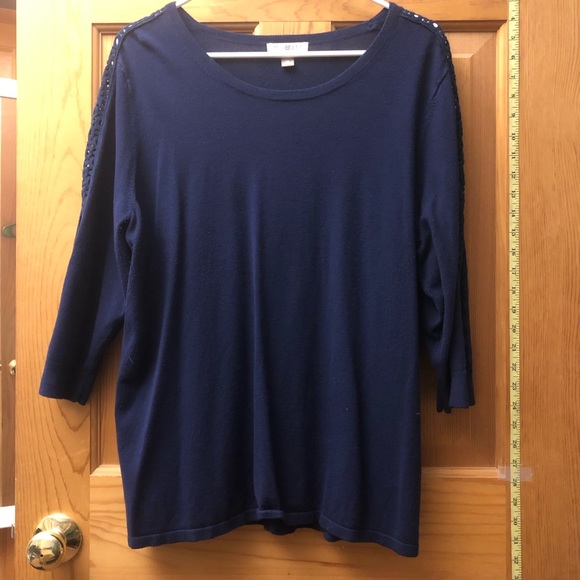 Roz & Ali | Sweaters | Navy Blue Roz Ali Sweater | Poshmark